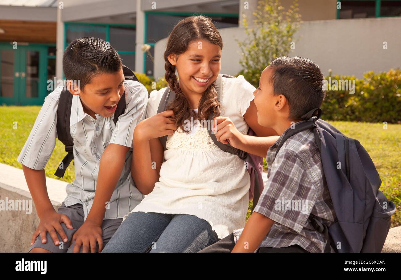 Children wearing backpacks hi-res stock photography and images - Alamy