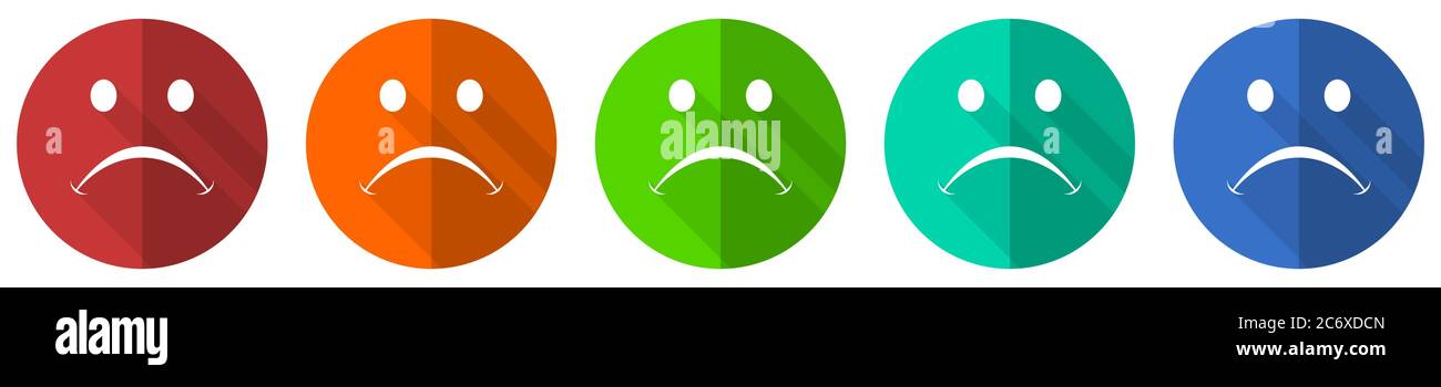 Cry icon set, red, blue, green and orange flat design web buttons ...