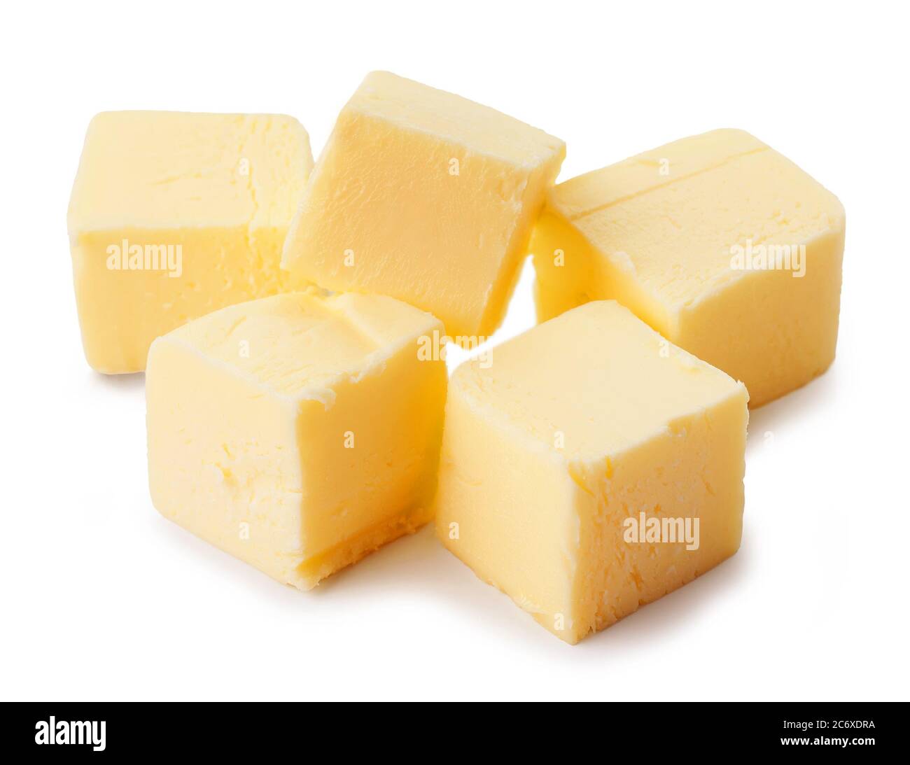 pieces of butter isolated on white background Stock Photo - Alamy
