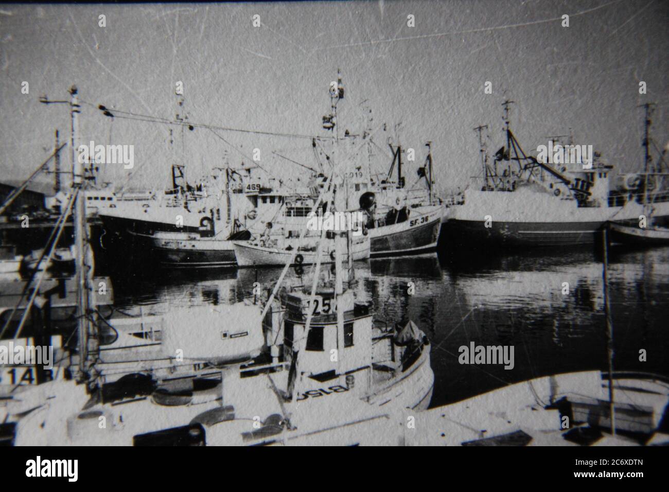 Fine 70s vintage black and white lifestyle photography of a harbor full ...