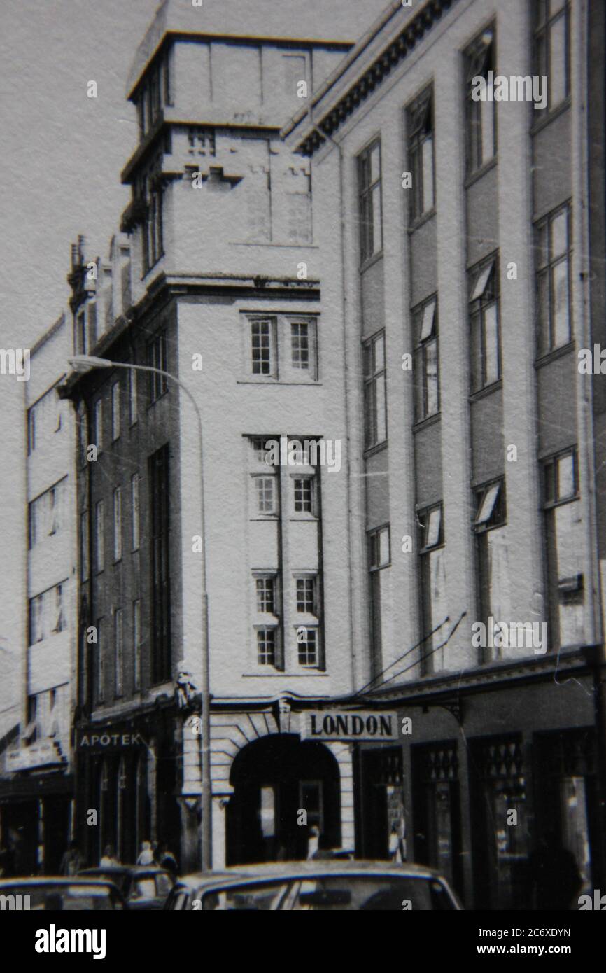 Fine 70s vintage black and white lifestyle photography of a street ...