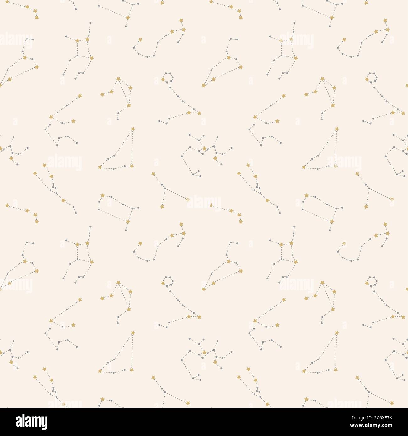 Zodiac constellations seamless pattern design. Zodiac with stars and ...