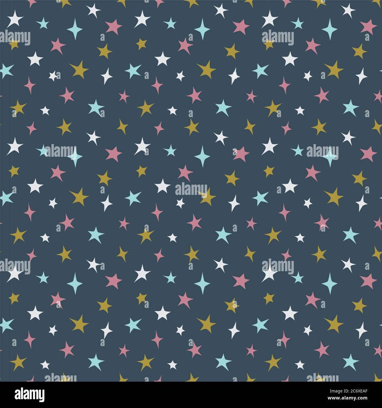 Colorful stars, night sky seamless pattern. Blue, pink, golden star ... Colorful stars, night sky seamless pattern. Blue, pink, golden star ...