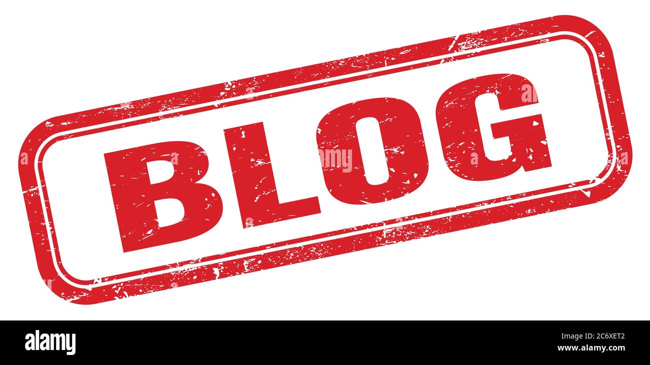 BLOG red grungy rectangle stamp sign Stock Photo - Alamy