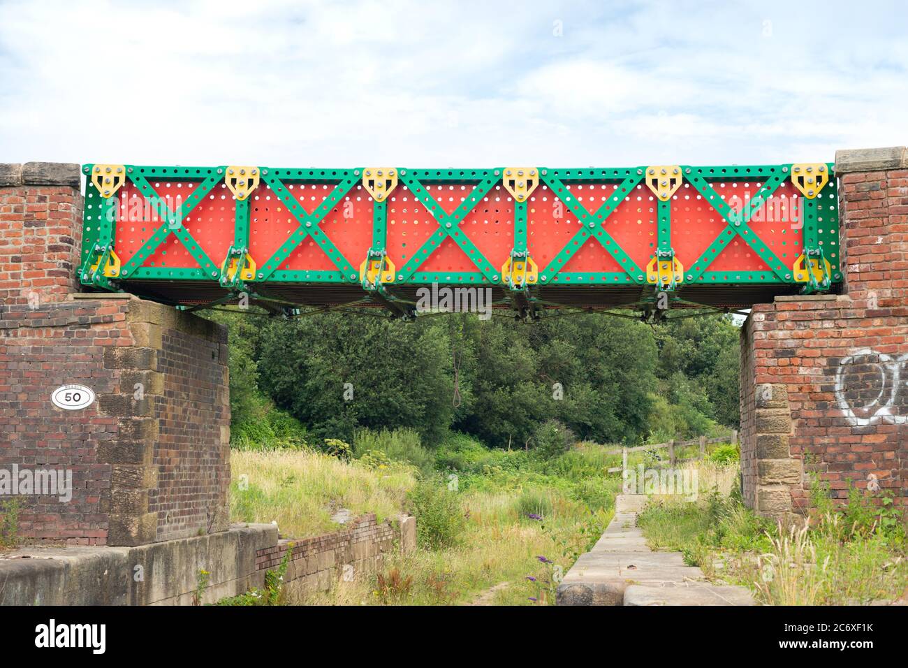 Meccano bridge at Nob End Locks in Prestolee, Bolton, a bridge built ...