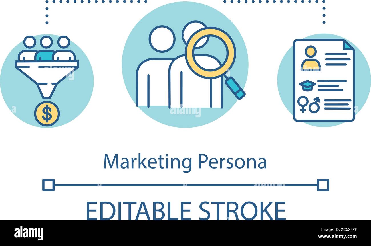Marketing persona concept icon. Target audience representation ...