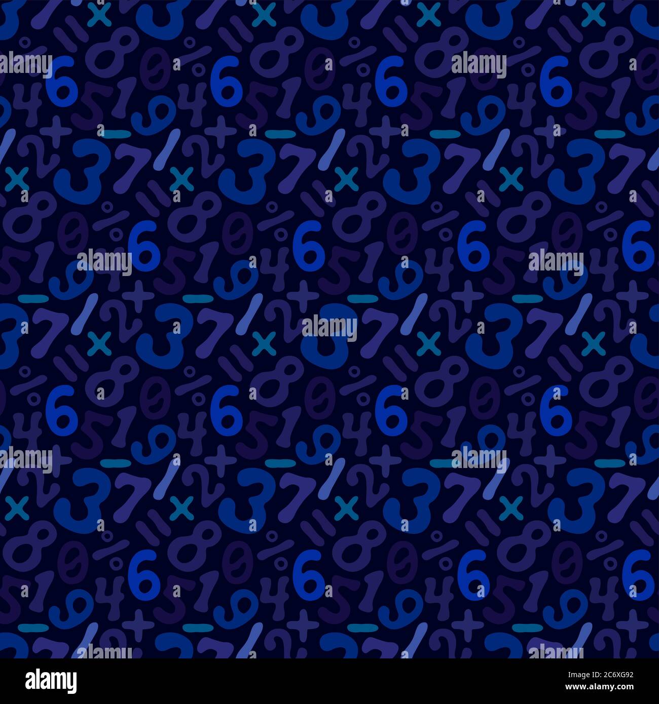 Seamless pattern with blue numbers on dark background Stock Vector ...