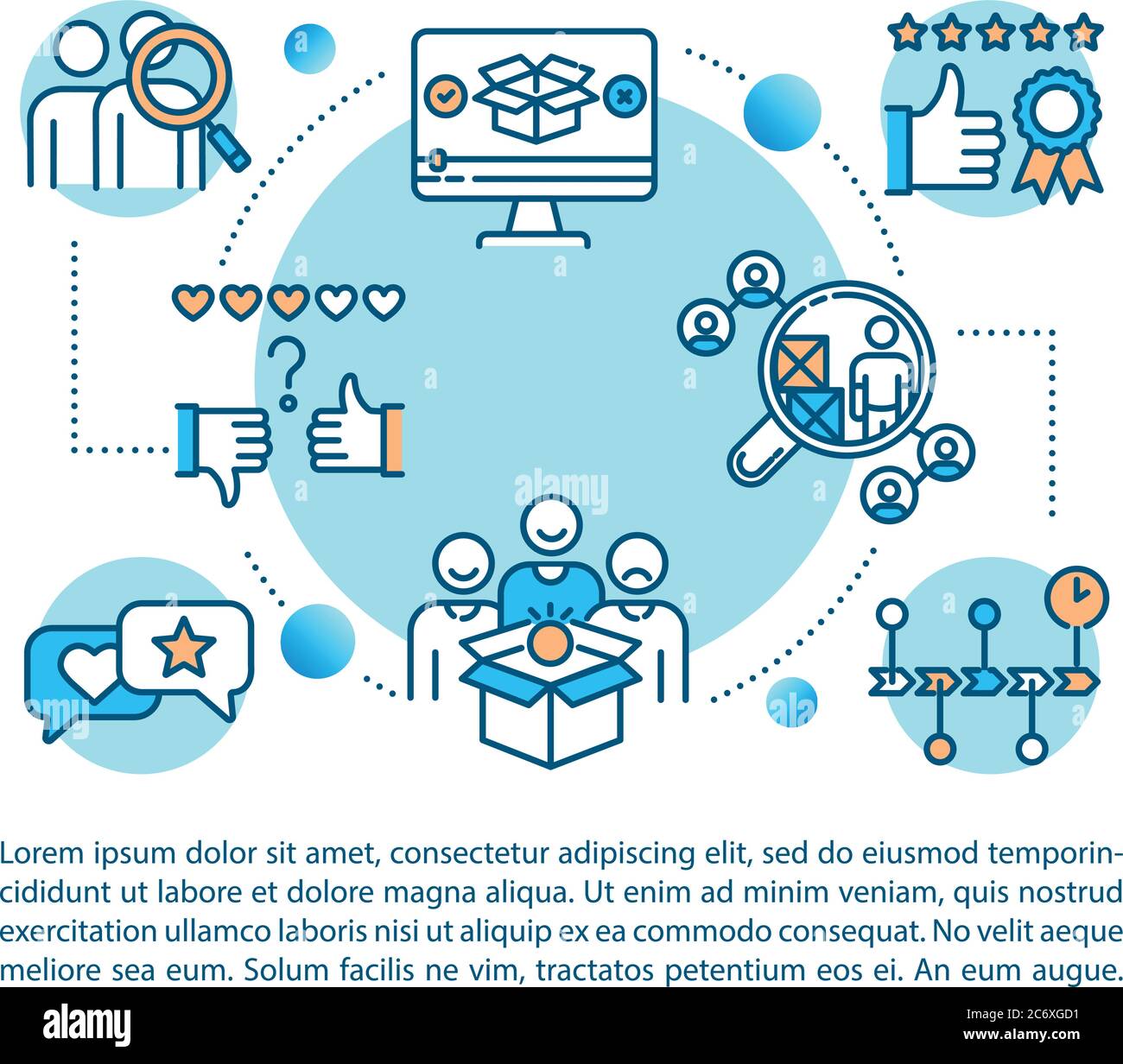 Users experience concept icon with text. Customer satisfaction and ...