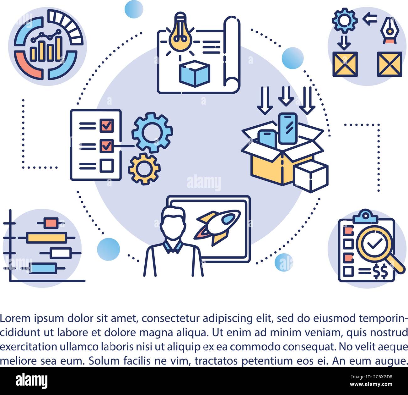 Product management consulting concept icon with text. Developing ...