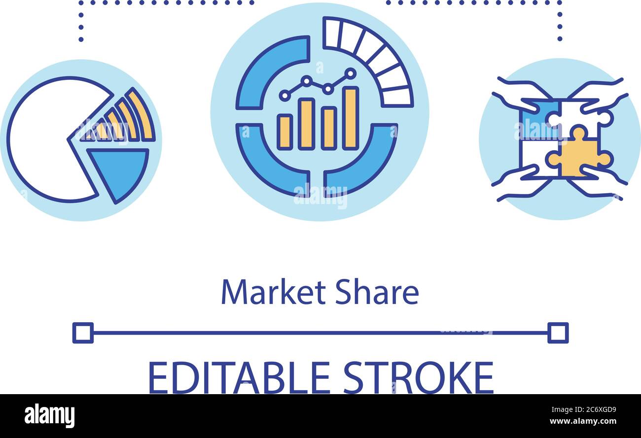 Market share concept icon. Financial forecast. Diagram for commercial ...