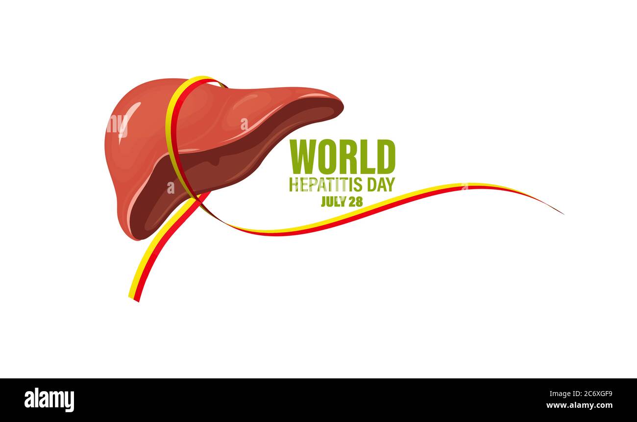 Ribbon for Hepatitis. Vector Illustration of World hepatitis day July ...