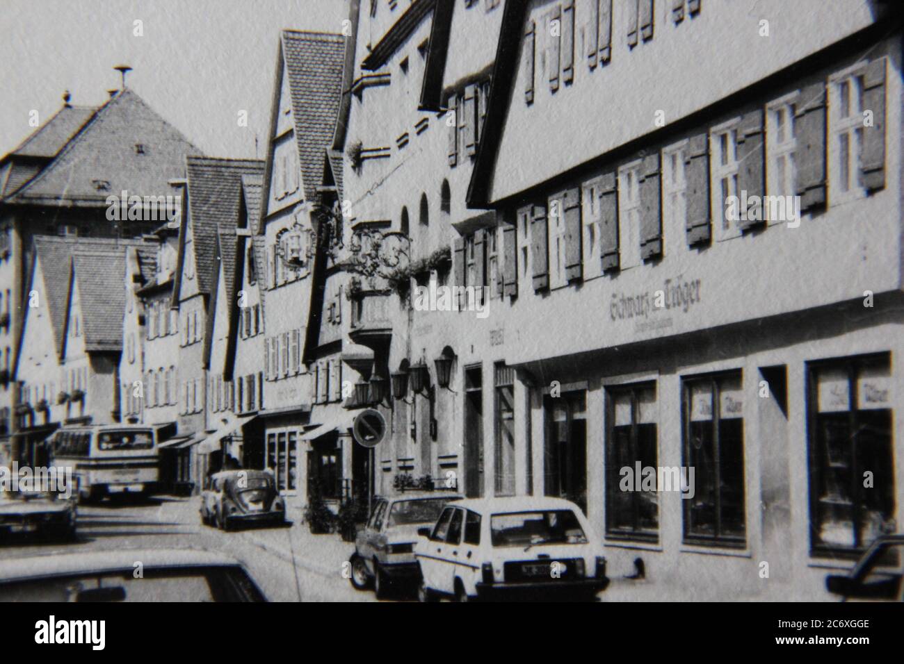 Fine 70s vintage black and white lifestyle photography of a street ...