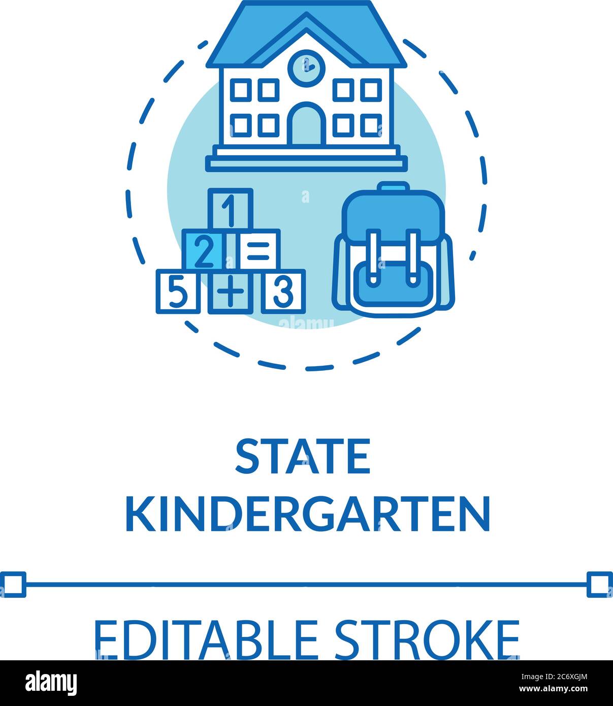 Toddlers state kindergarten concept icon. School counselor. Early ...