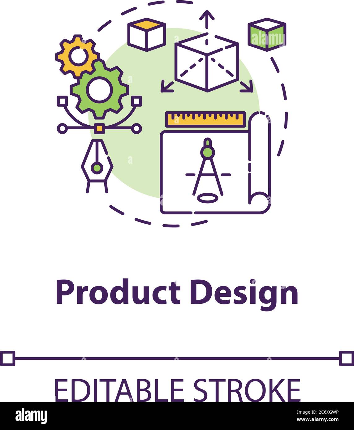 Product design concept icon. Merchandise modeling. Modern technology ...