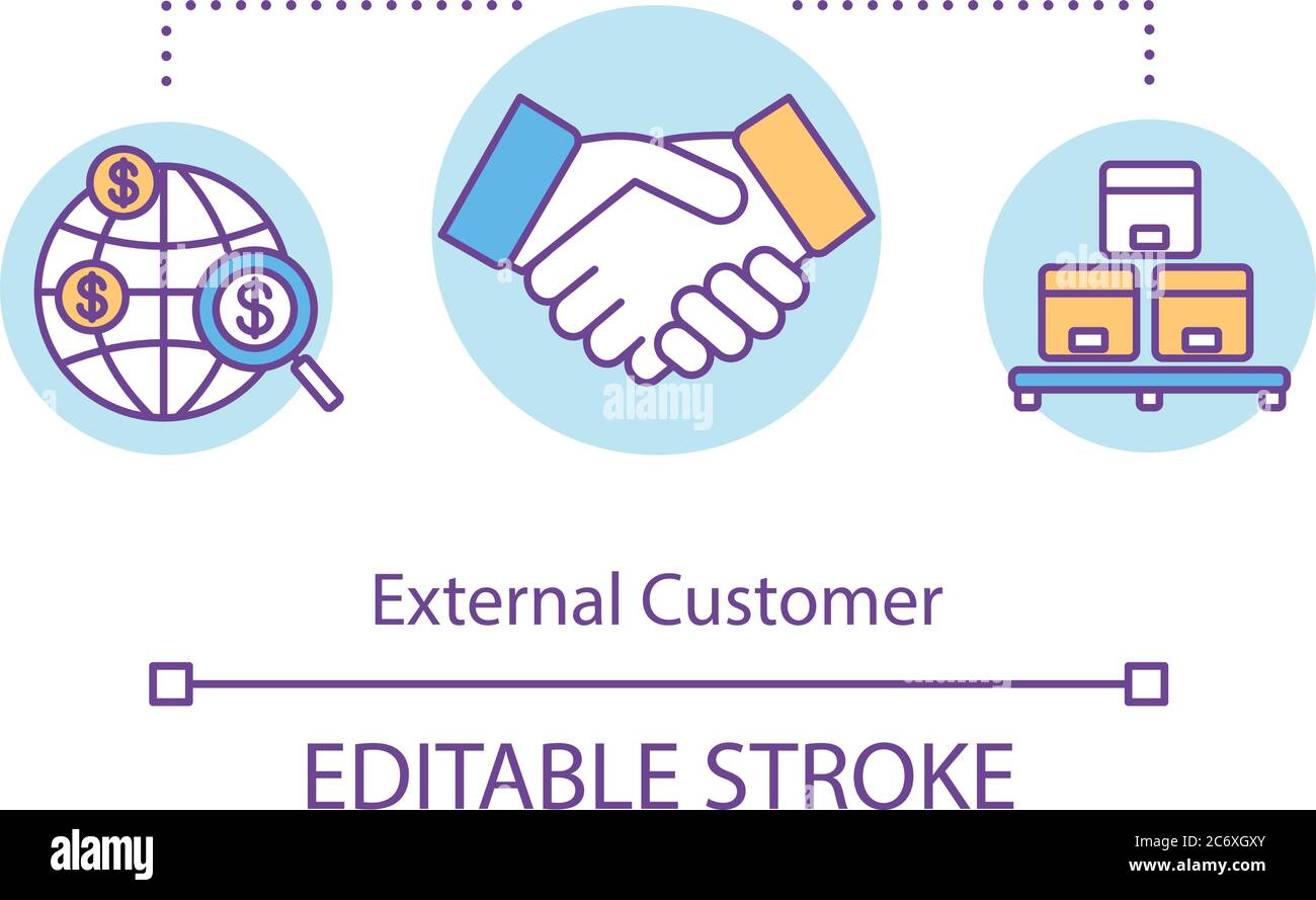 External customer concept icon. Worldwide audience audit. Business consumer. Product management ...