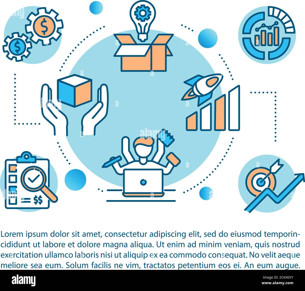 Product manager concept icon with text. Product launch process ...