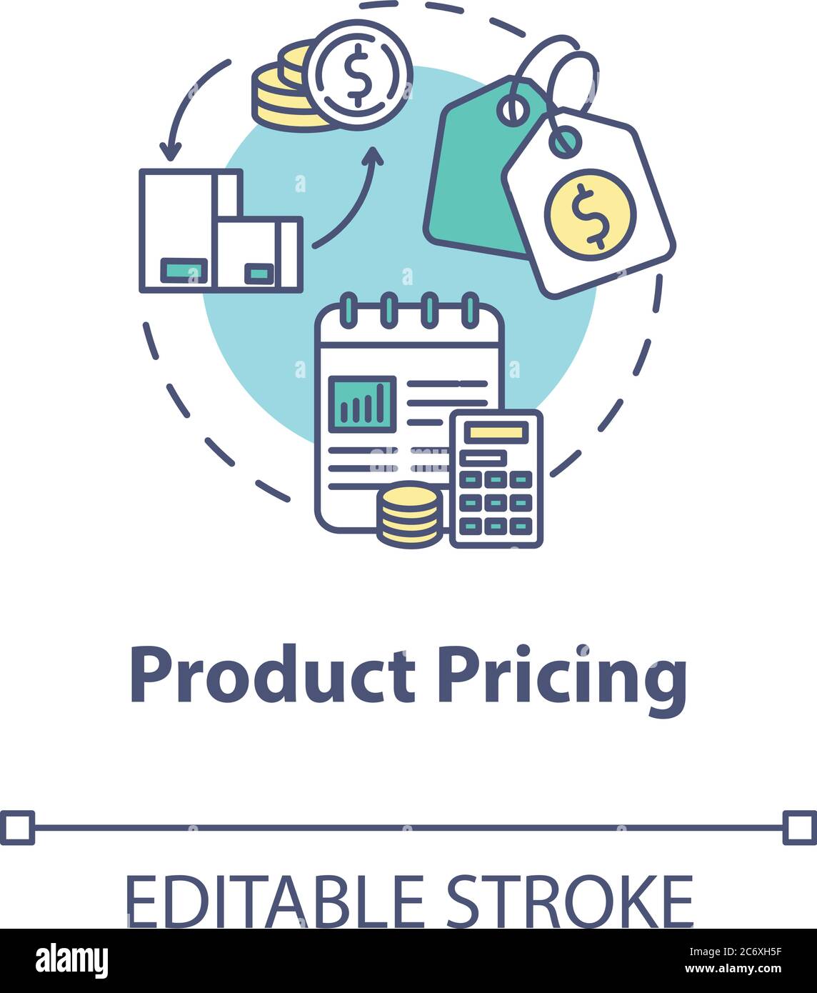 Product pricing concept icon. Sell merchandise. Commerce plan ...