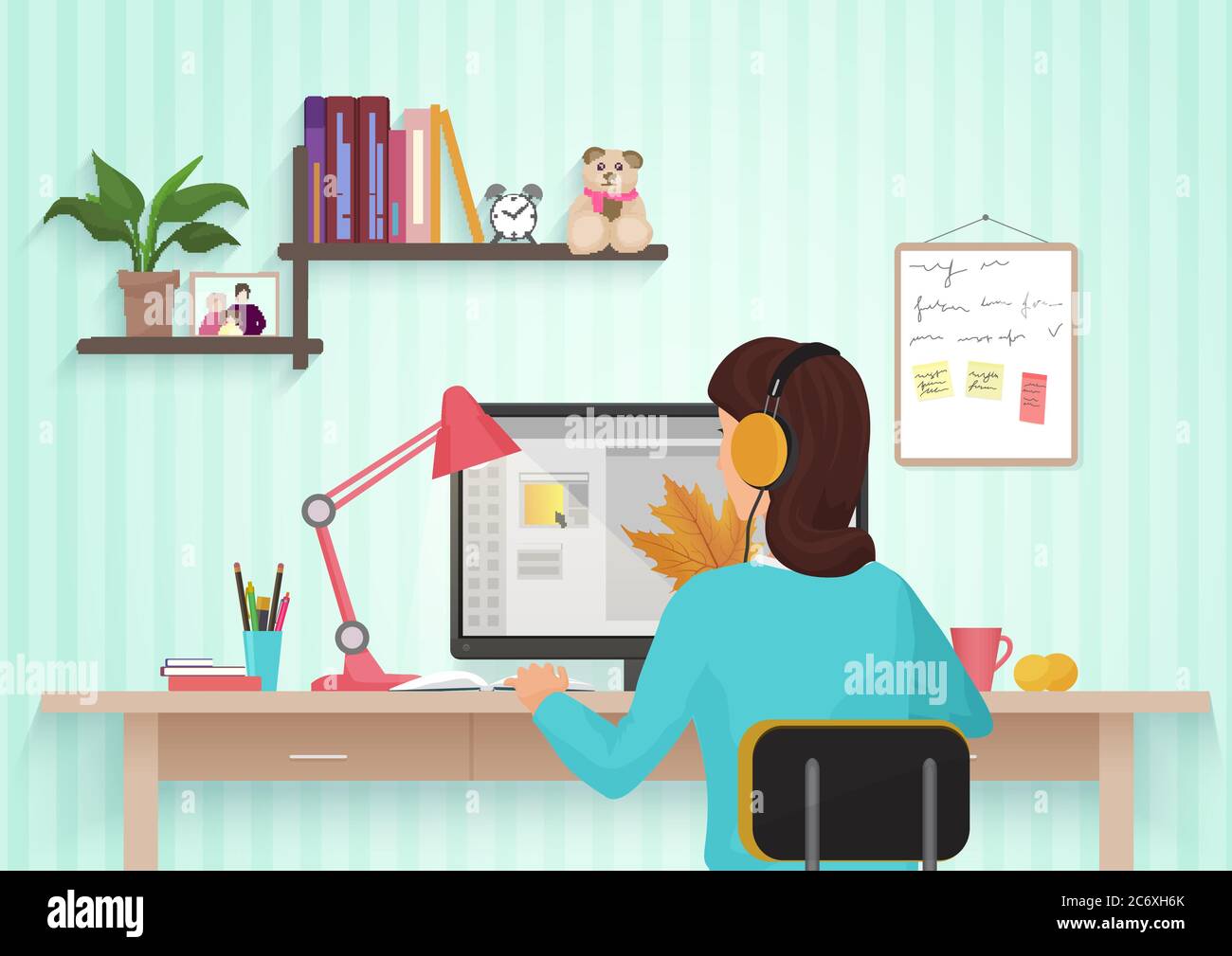 Business desk laptop colors Stock Vector Images - Alamy