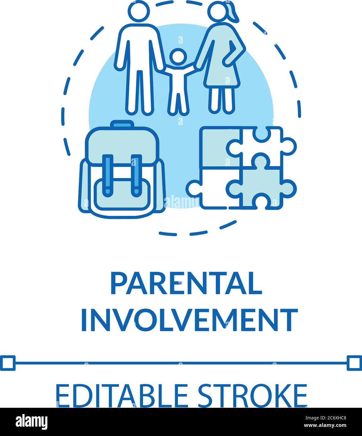 Parental participation concept icon. Parental involvement and childhood ...