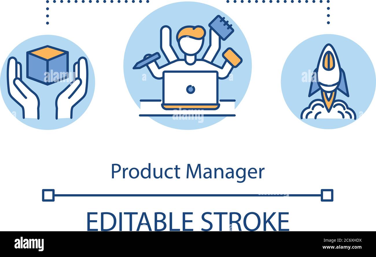 Product manager concept icon. Business supervisor. Company coordinator ...