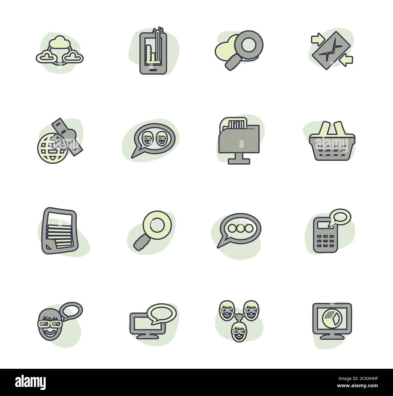 Data analytic and social network icons set Stock Vector Image & Art - Alamy