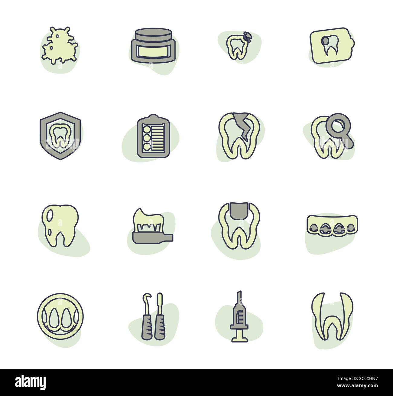Dental icons set Stock Vector Image & Art - Alamy