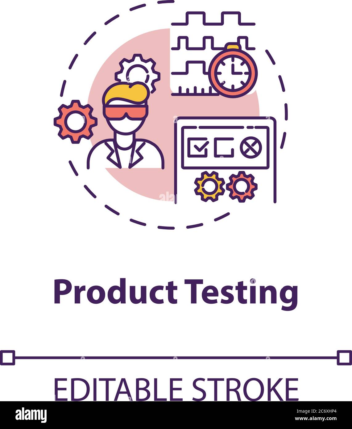 Product testing concept icon. Professional business research. Data ...