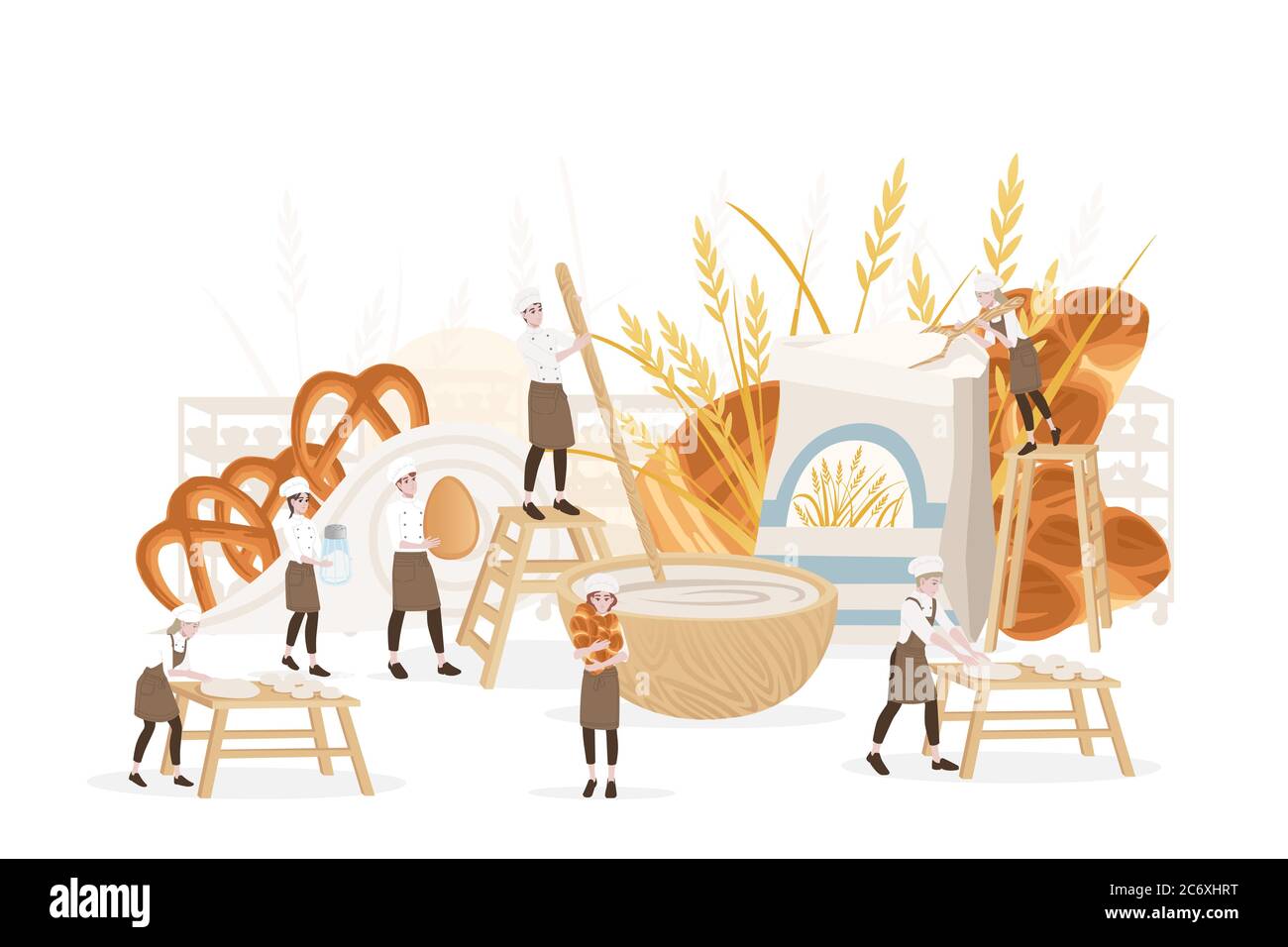 Bakery manufacturer male and female chef cooking professional bakery ...