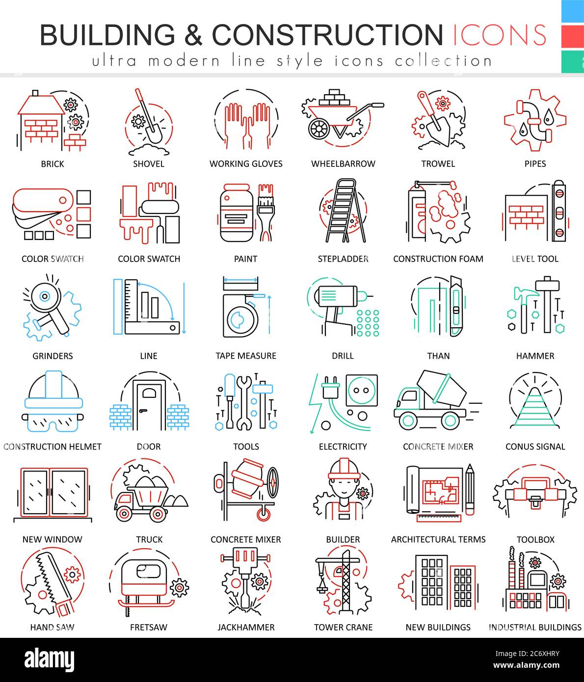 Vector Building Constructions Color Line Outline Icons For Apps And Web Design Clothes Shoes