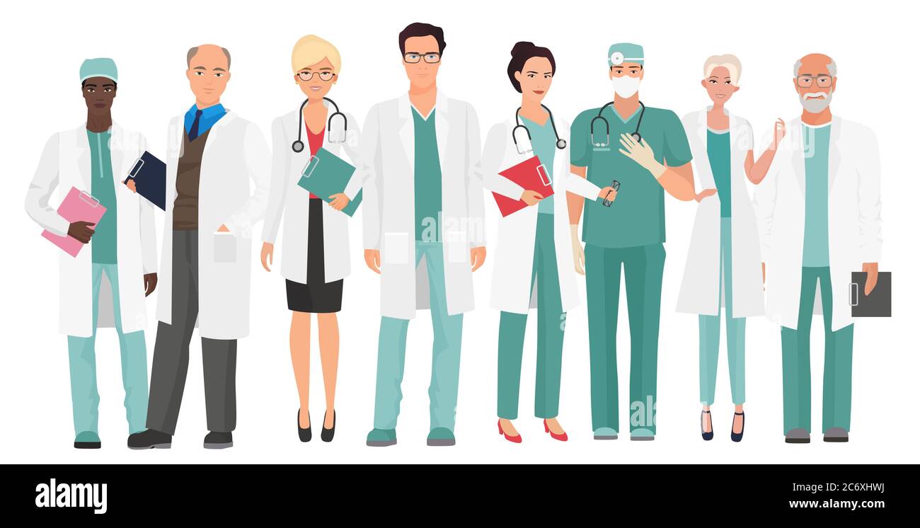 Hospital medical staff Team doctors together. Group of doctors and ...