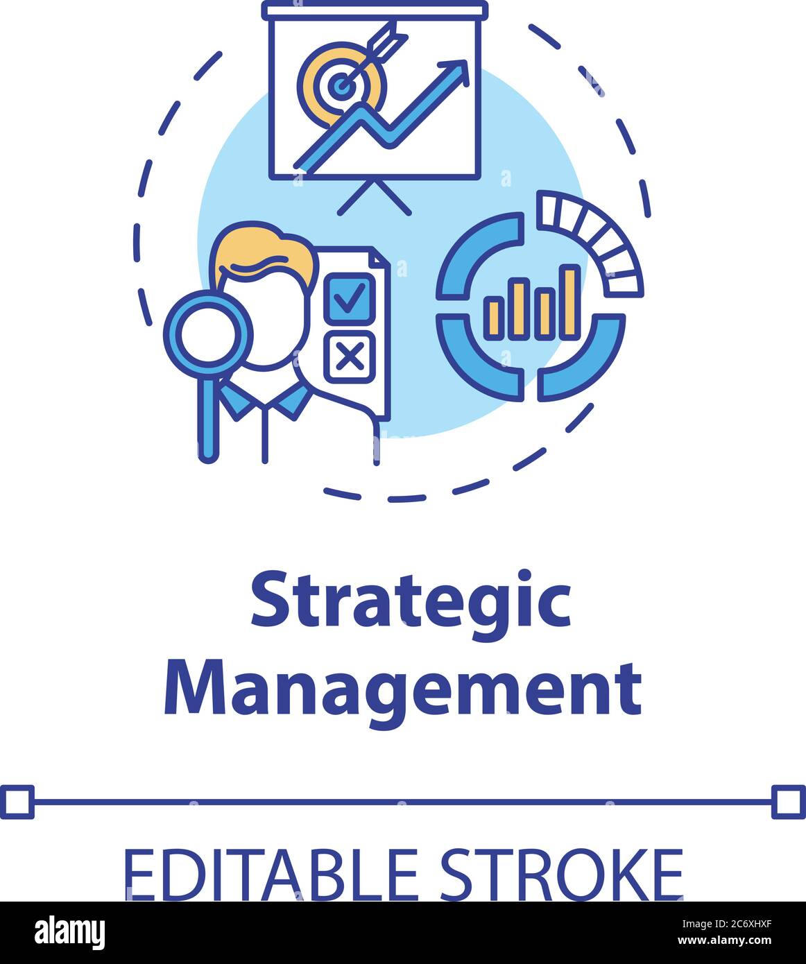 Strategic management concept icon. Commerce research. Financial ...