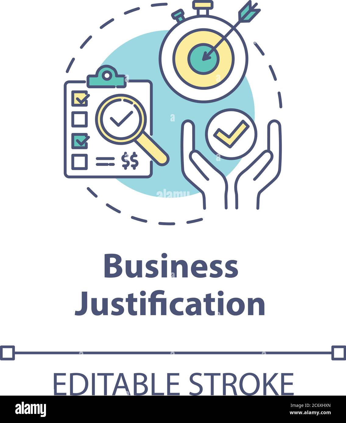Business justification concept icon. Corporate plan for development ...