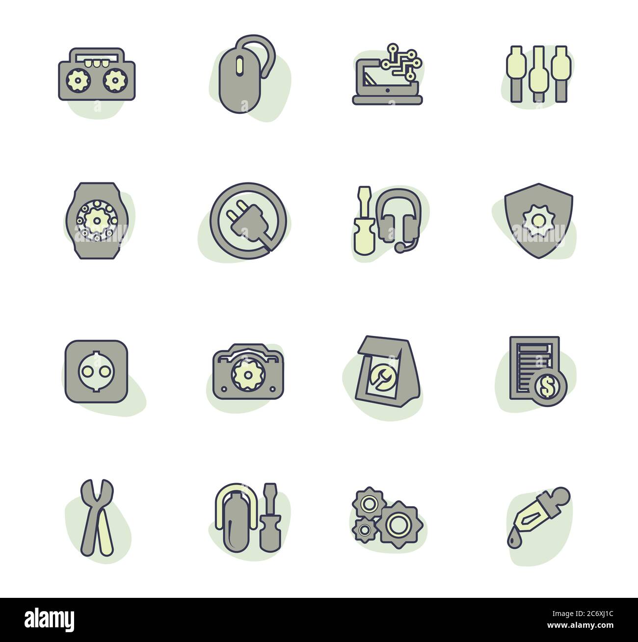 Electronic repair icons set Stock Vector Image & Art - Alamy
