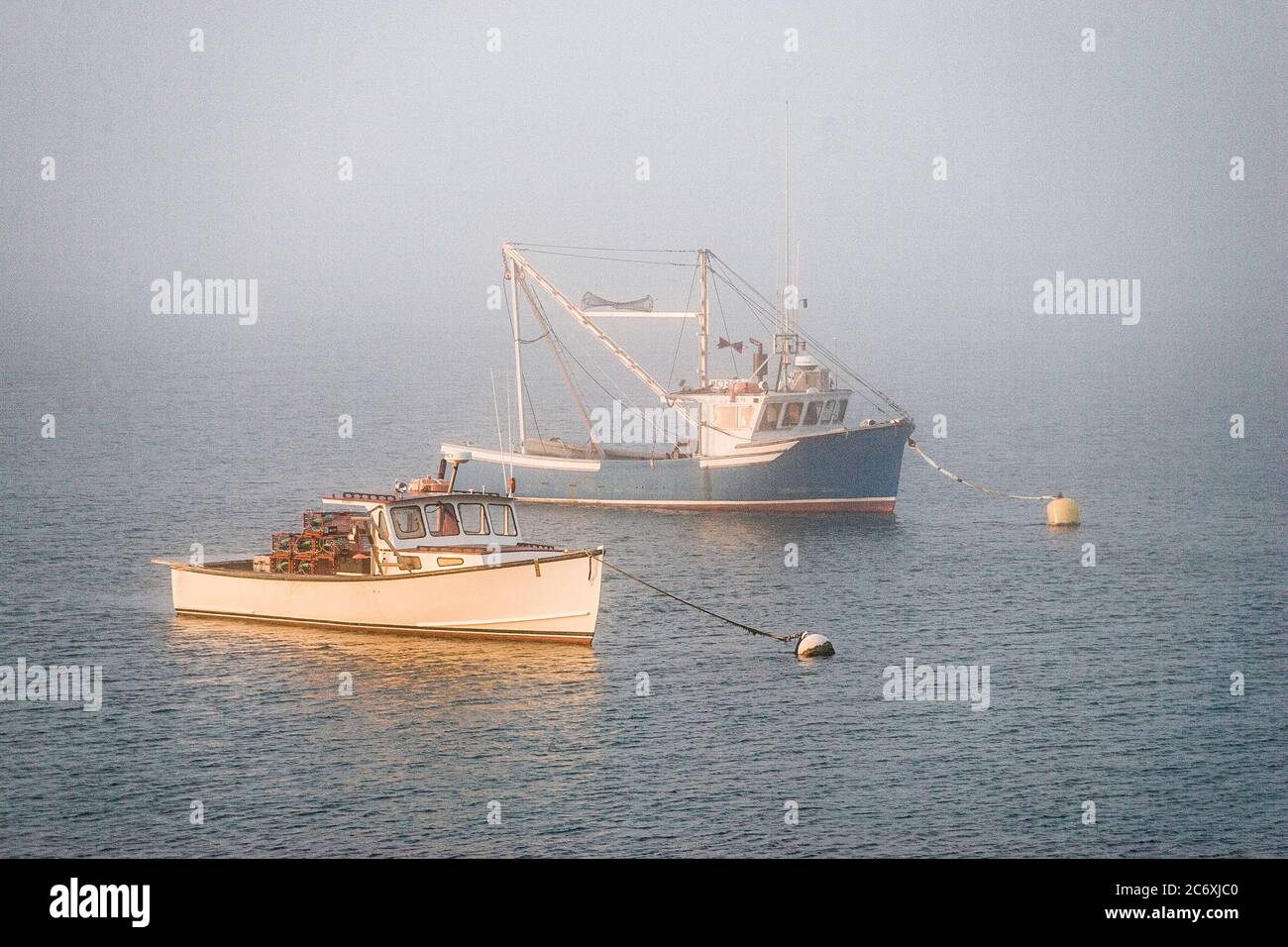 Two fishing boats in the harbor at Lubec, Maine Stock Photo - Alamy