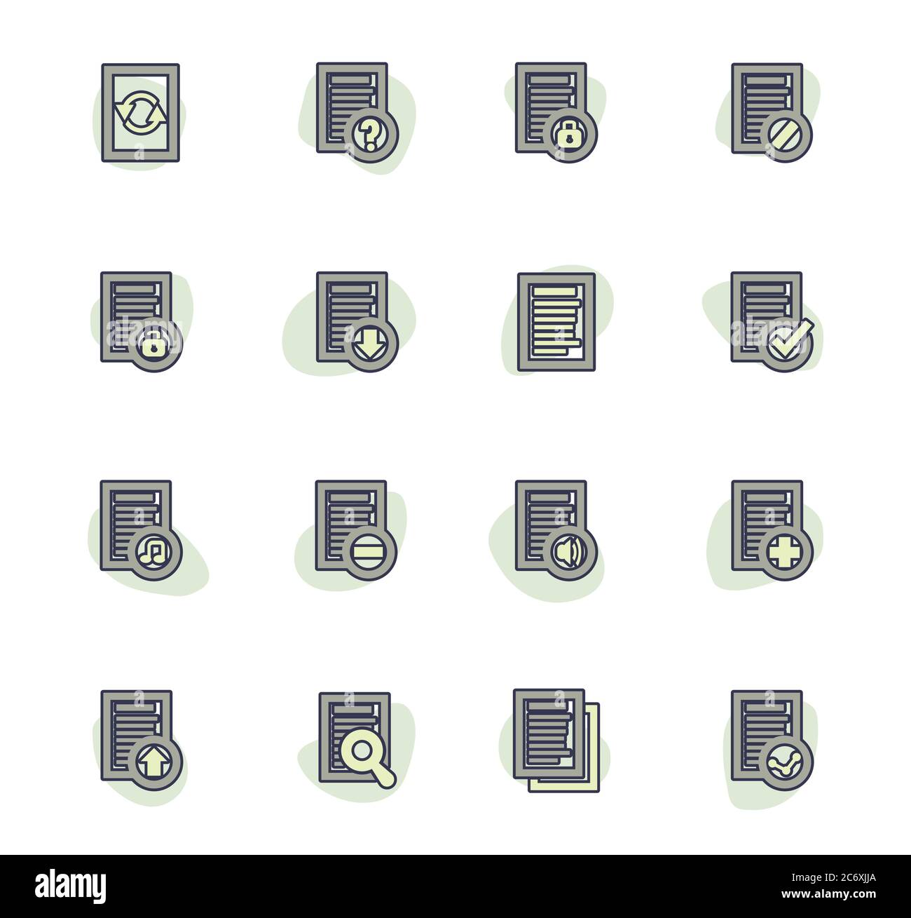 Documents icons set Stock Vector Image & Art - Alamy