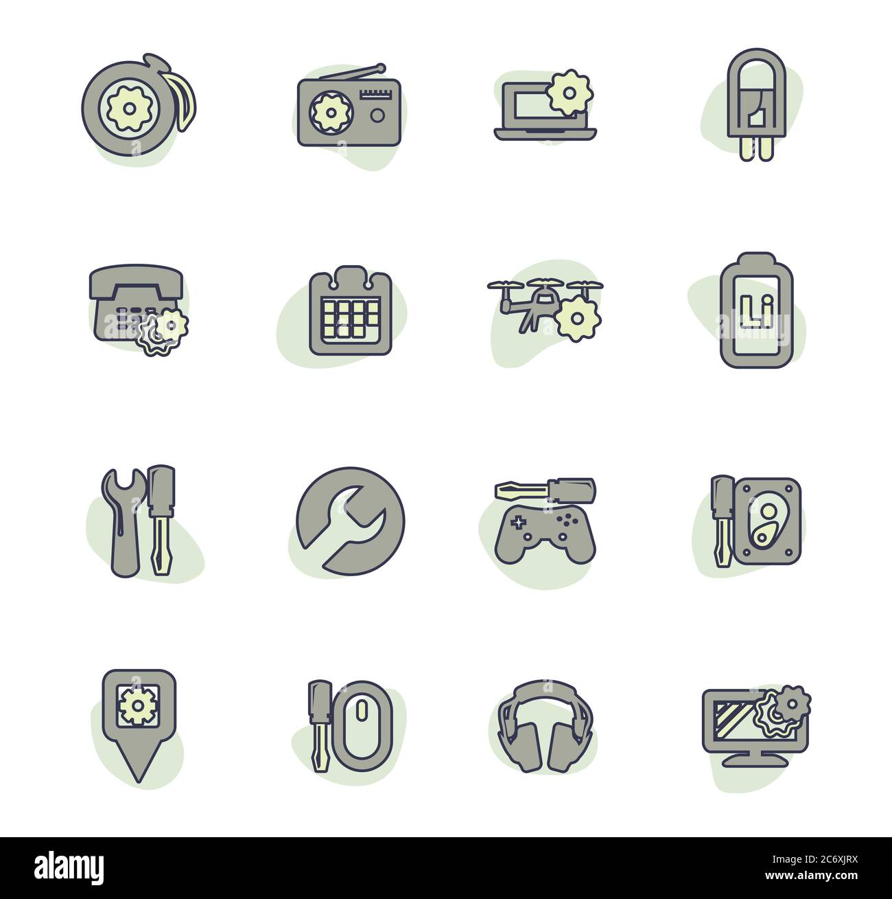 Electronic repair icons set Stock Vector Image & Art - Alamy