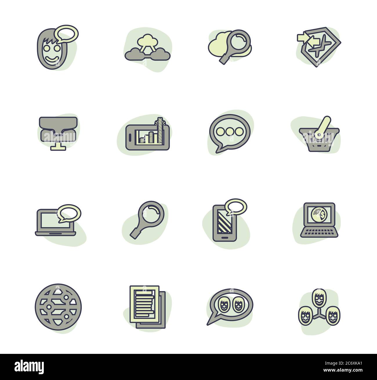 Data analytic and social network icons set Stock Vector Image & Art - Alamy