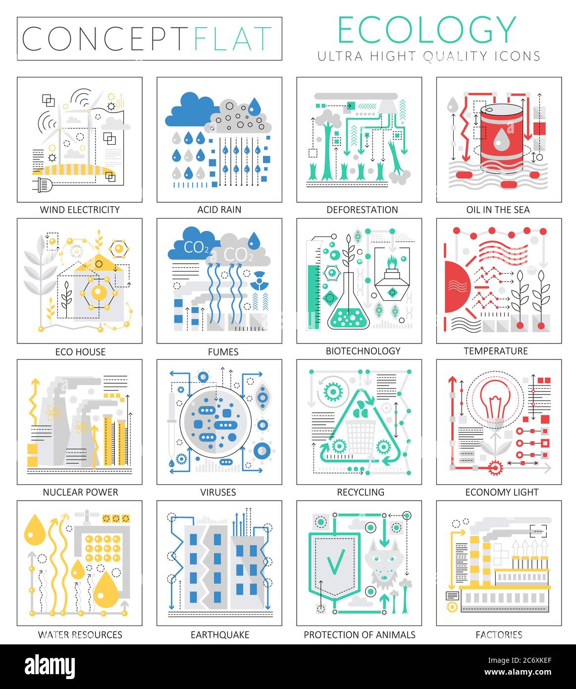 Infographics mini concept green Ecology icons for web. Premium quality ...