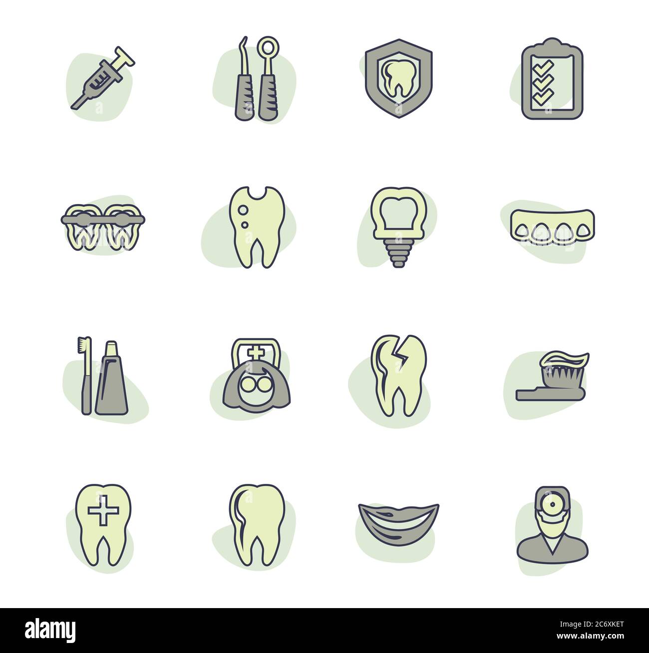 Dental icons set Stock Vector Image & Art - Alamy