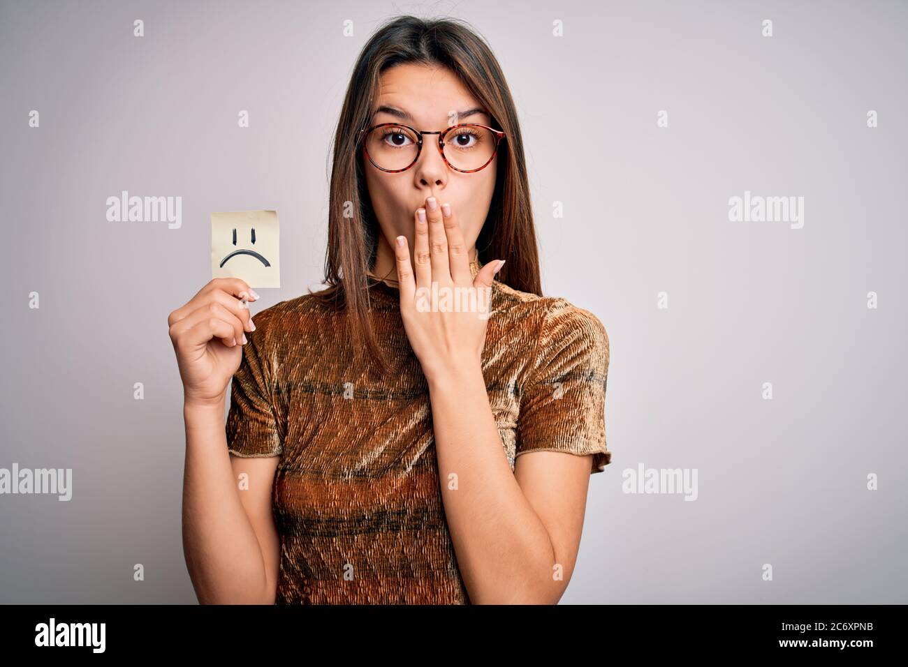 Hand over mouth emoji hi-res stock photography and images - Alamy