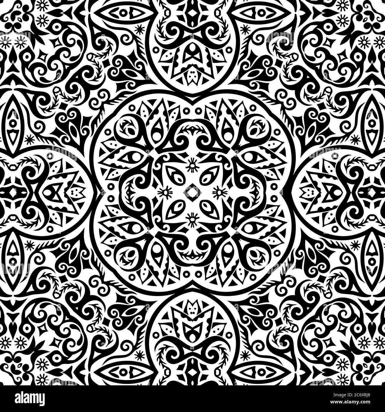 Vector ethnic hand drawn ornamental background Stock Vector Image & Art ...