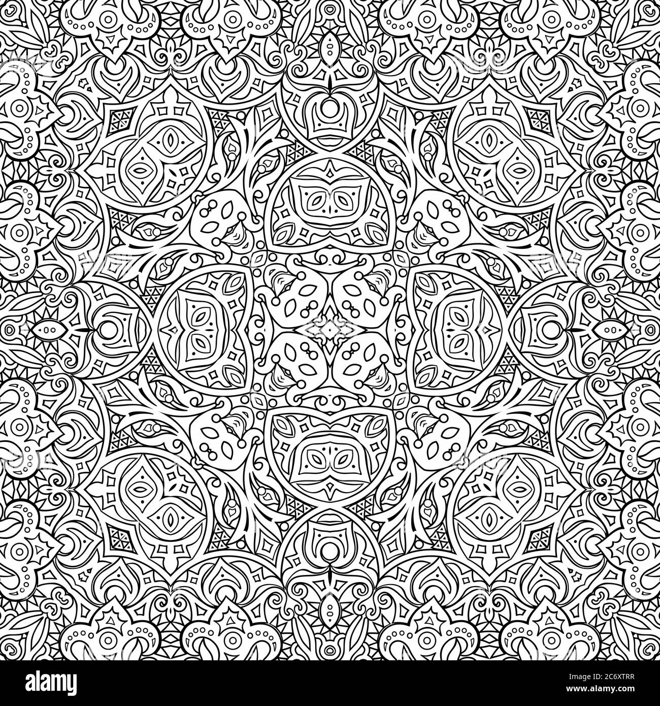 Vector ethnic line art hand drawn background Stock Vector Image & Art ...