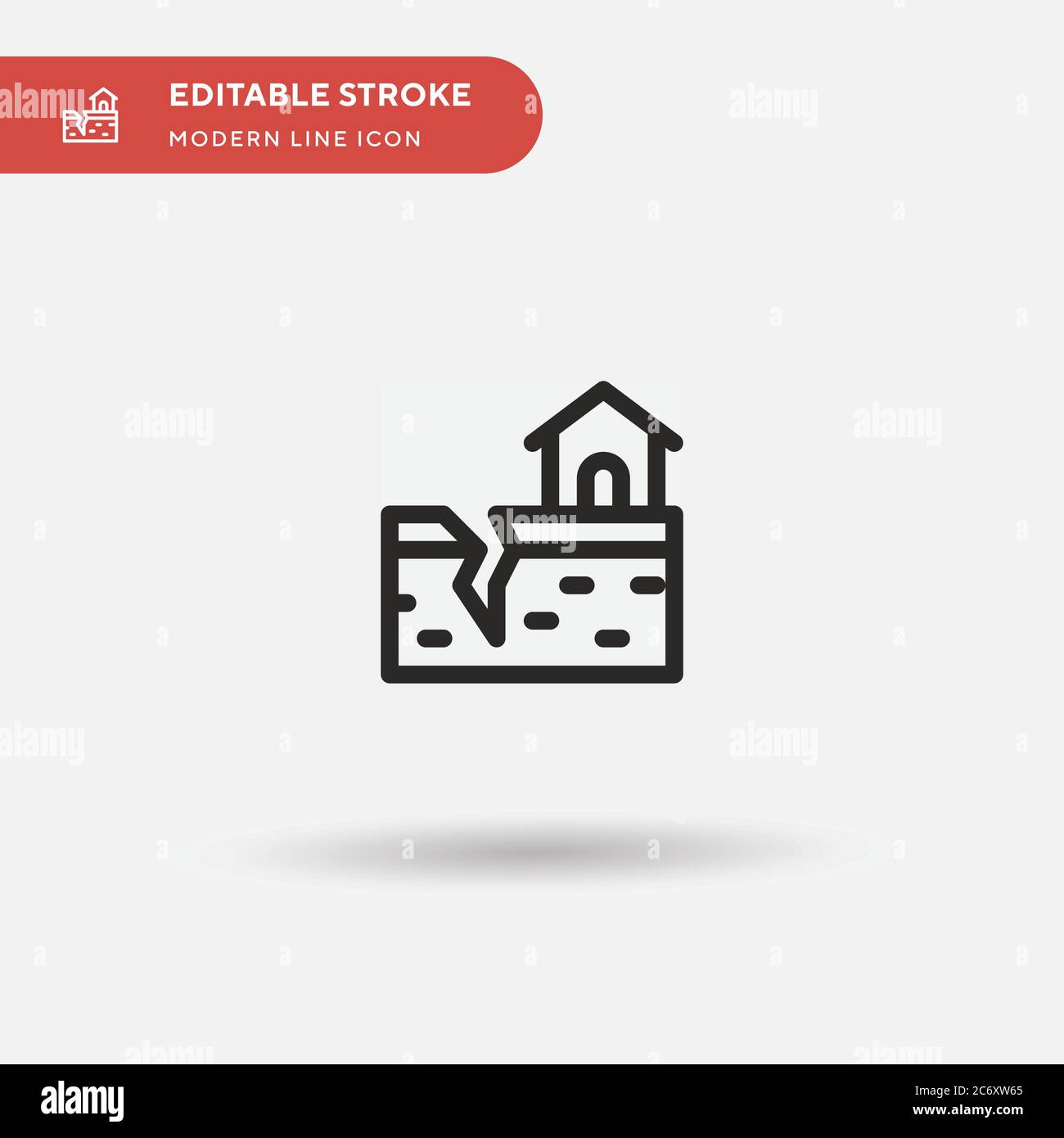 Earthquake Simple vector icon. Illustration symbol design template for ...