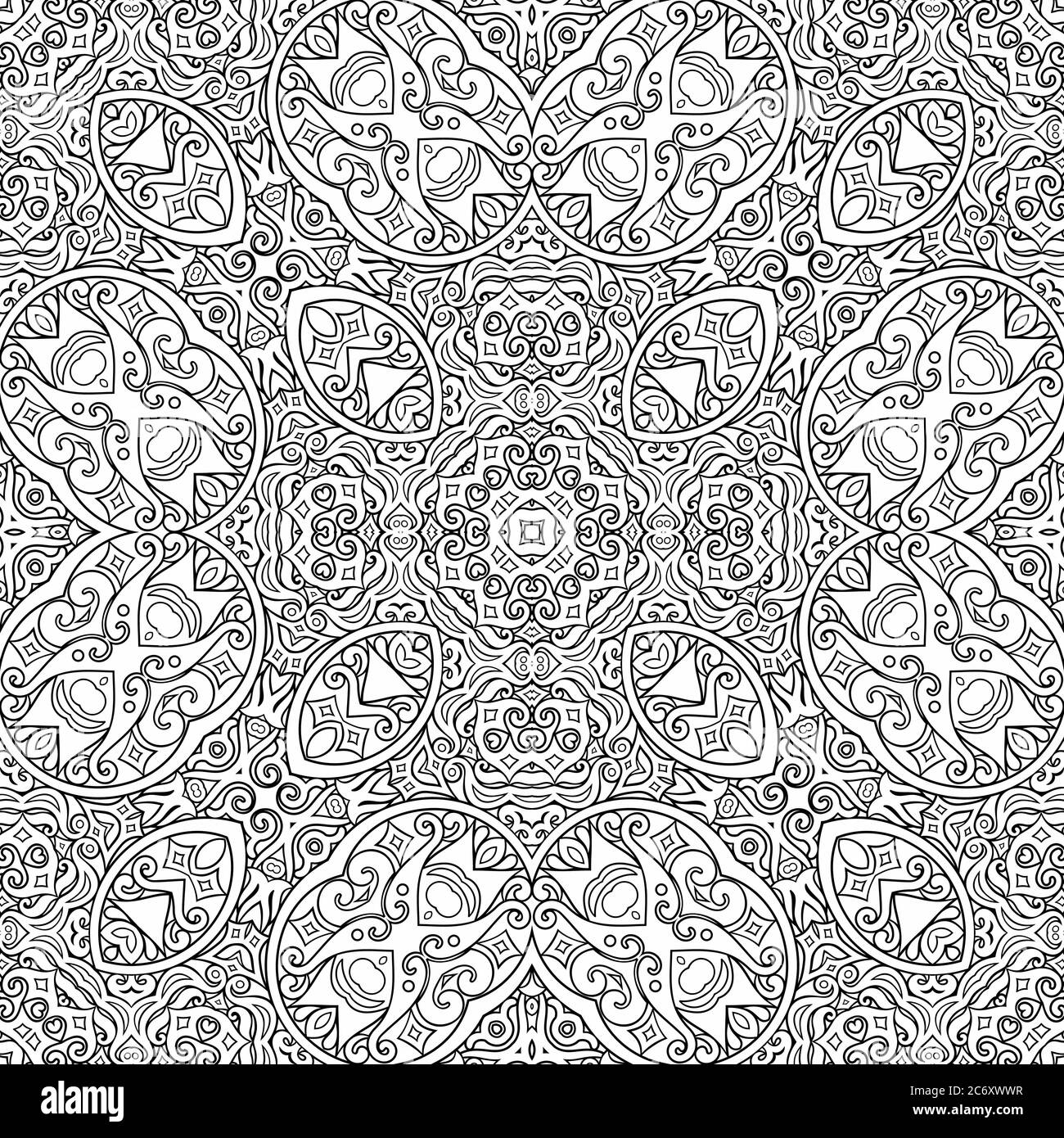 Vector ethnic line art hand drawn background Stock Vector Image & Art ...
