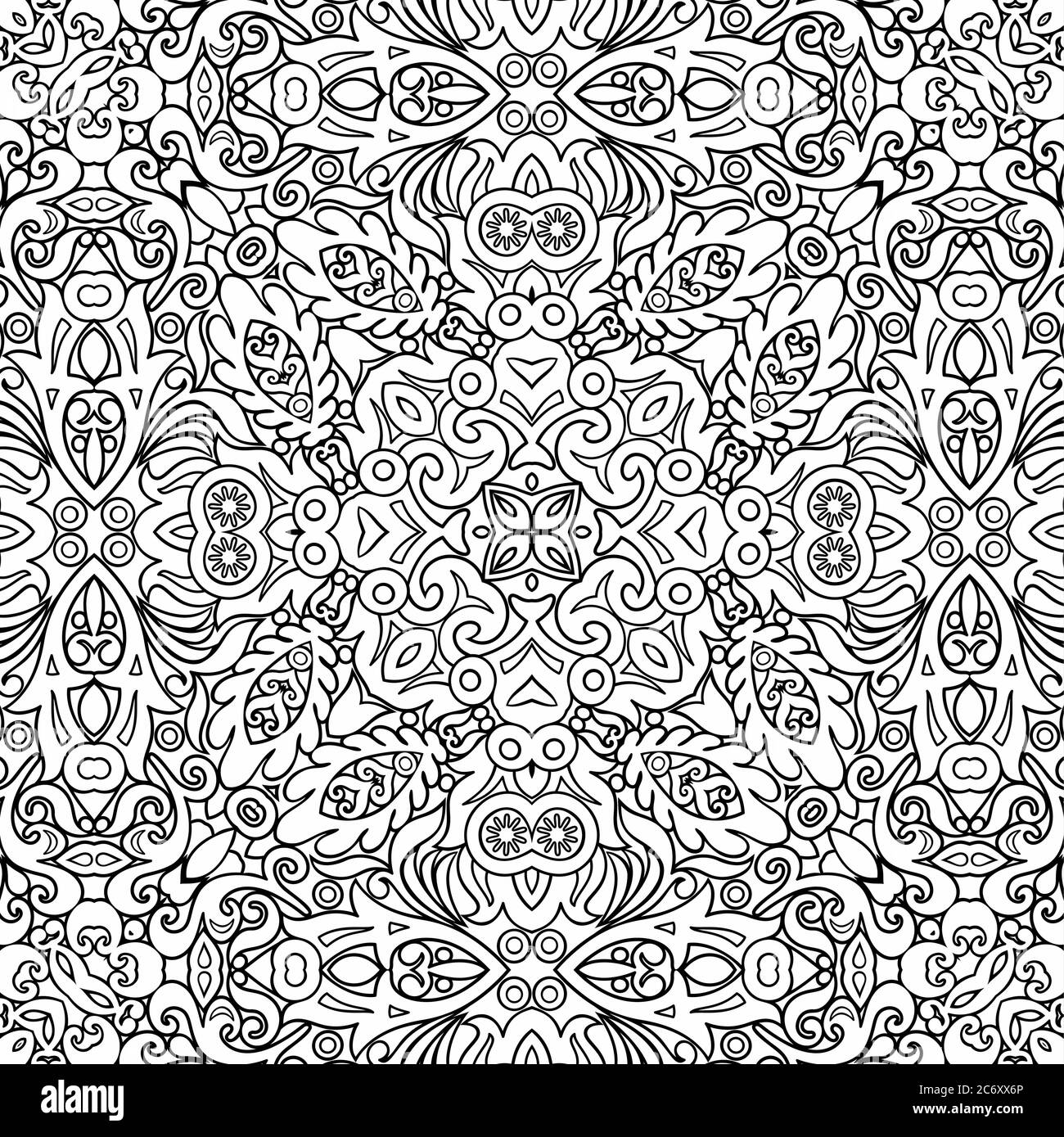 Vector ethnic line art hand drawn background Stock Vector Image & Art ...