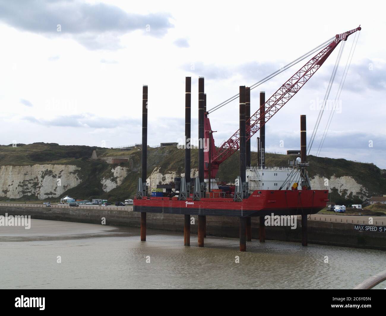 Excalibur. the largest in the Fugro fleet of jack-up barges at Newhaven ...