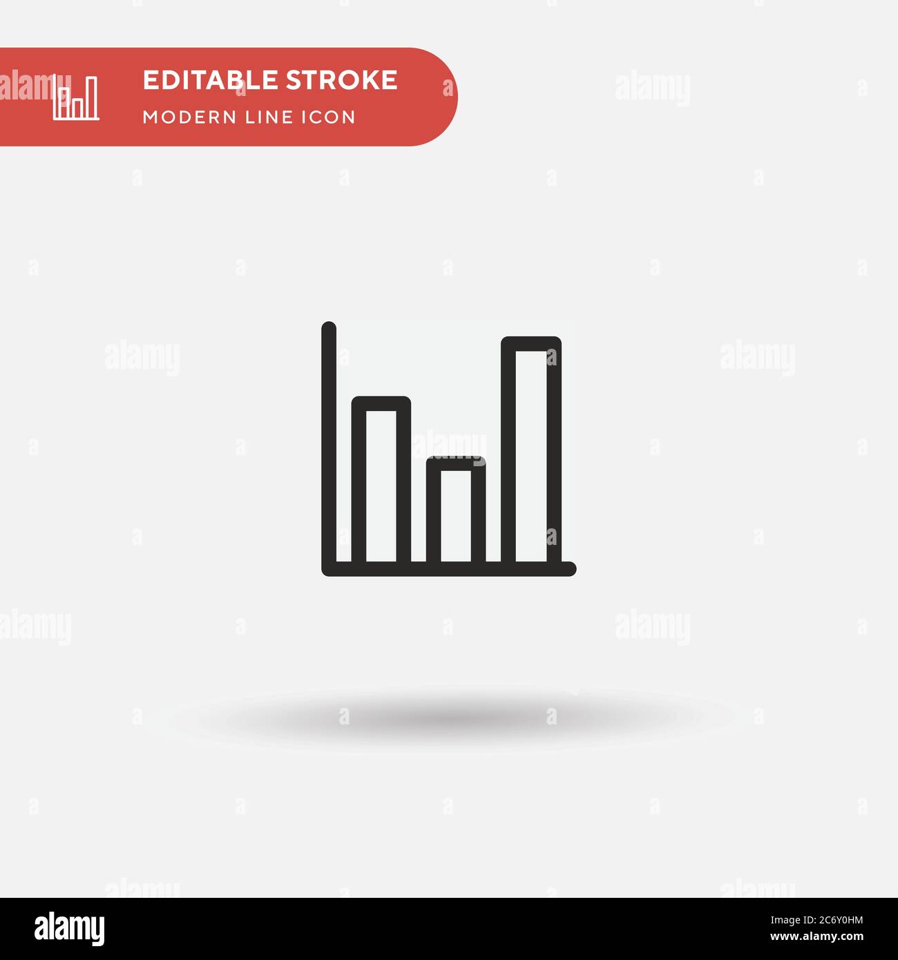 Bar Chart Simple vector icon. Illustration symbol design template for ...