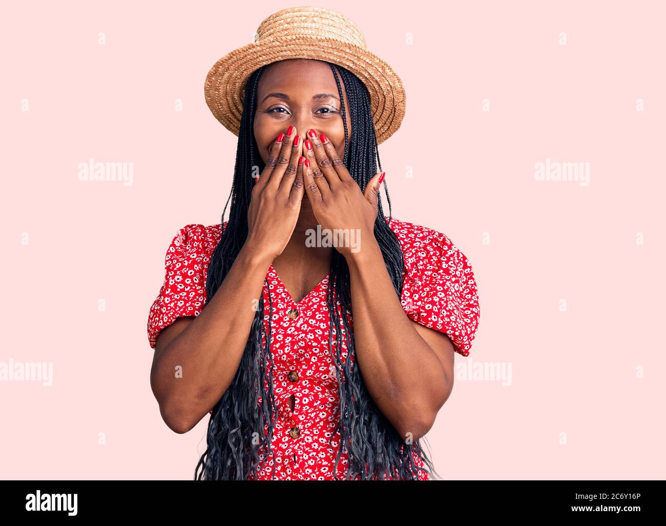 Woman embarrassed funny summer hi-res stock photography and images - Alamy