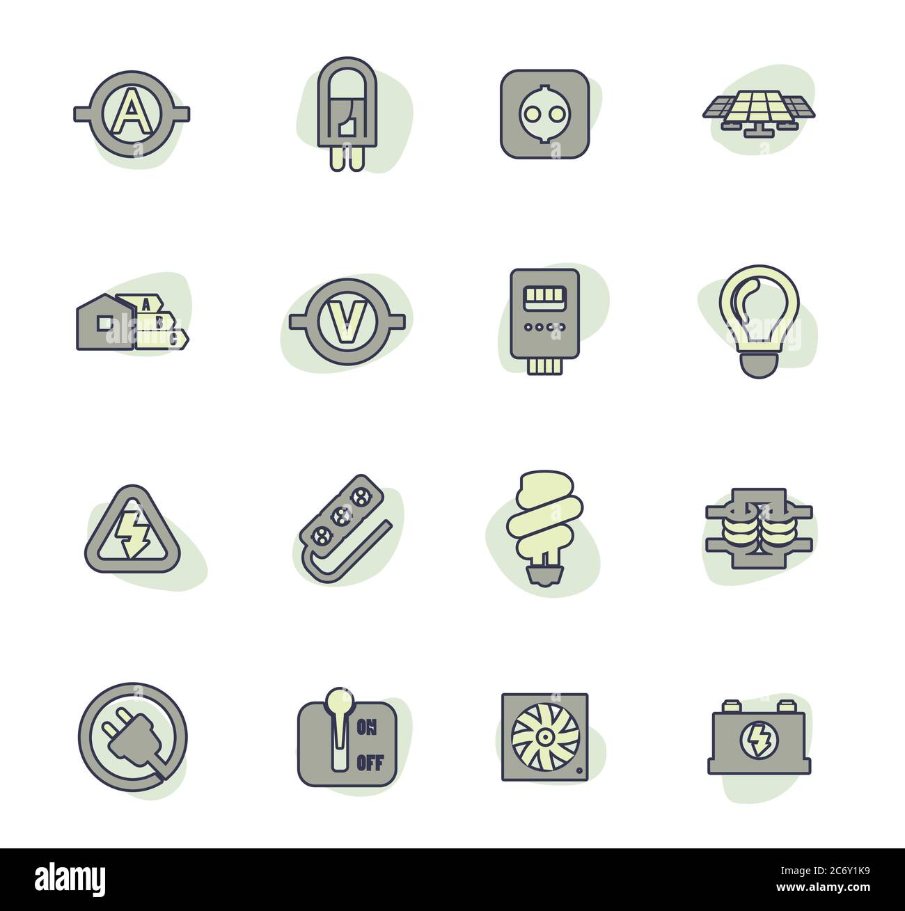 Electricity icon set Stock Vector Image & Art - Alamy