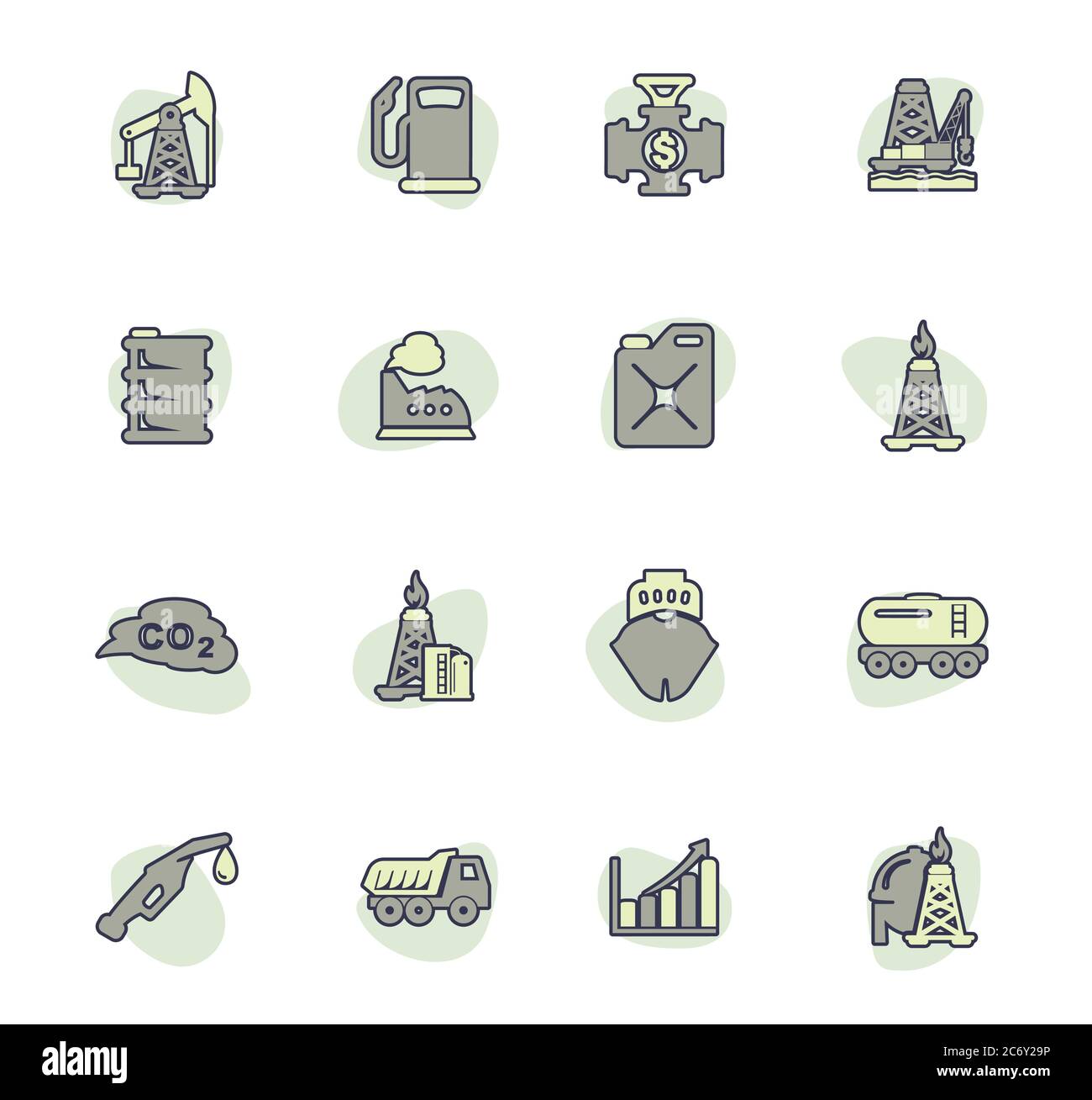 Extraction of oil icons set Stock Vector Image & Art - Alamy